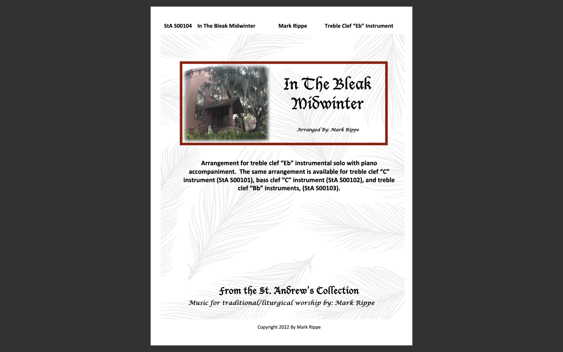 In The Bleak Midwinter (Treble Clef “Eb” Instrument) StA S00104 – St ...